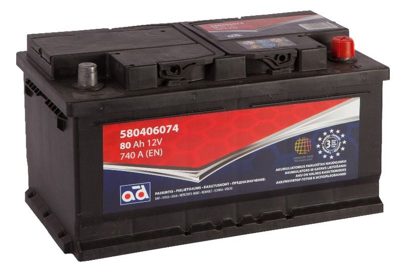 Akumuliatorius AD 80Ah 740A - www.autodalykai.lt - Automobilių prekės ...