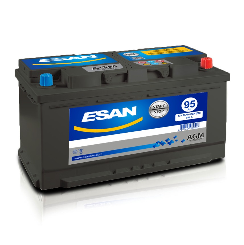 Akumuliatorius Esan 95Ah/850A Start-Stop AGM (VRLA) 353x175x190 -+/B13 ...